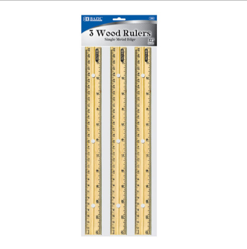 RULER BAZ 12″ WOODEN 3CT – Angelus Press