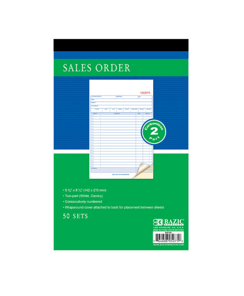 SALES ORDER BOOK BAZ 2PART CAR – Angelus Press